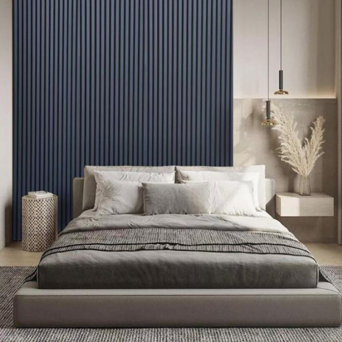London Blue MDF Slat Wall Panel – Acoustic & Decorative Foiled – Orion ...